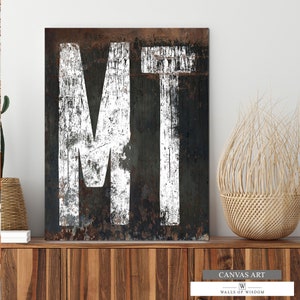Rustic Montana Home Sign Canvas Print; Farmhouse Decor State Sign ...