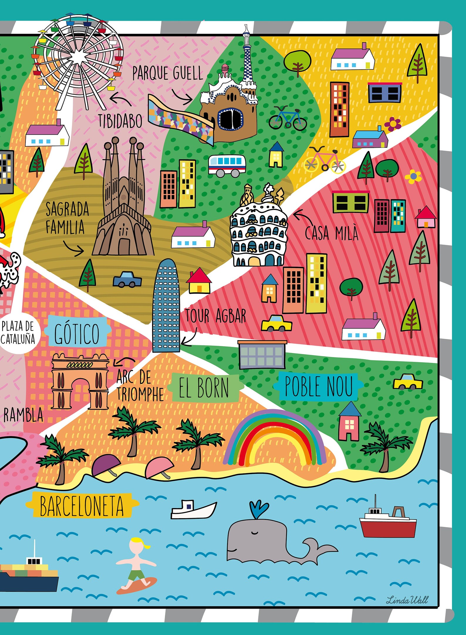 Barcelona Map, Wall Decor, Map Wall Decal, Home Decor, Removable ...