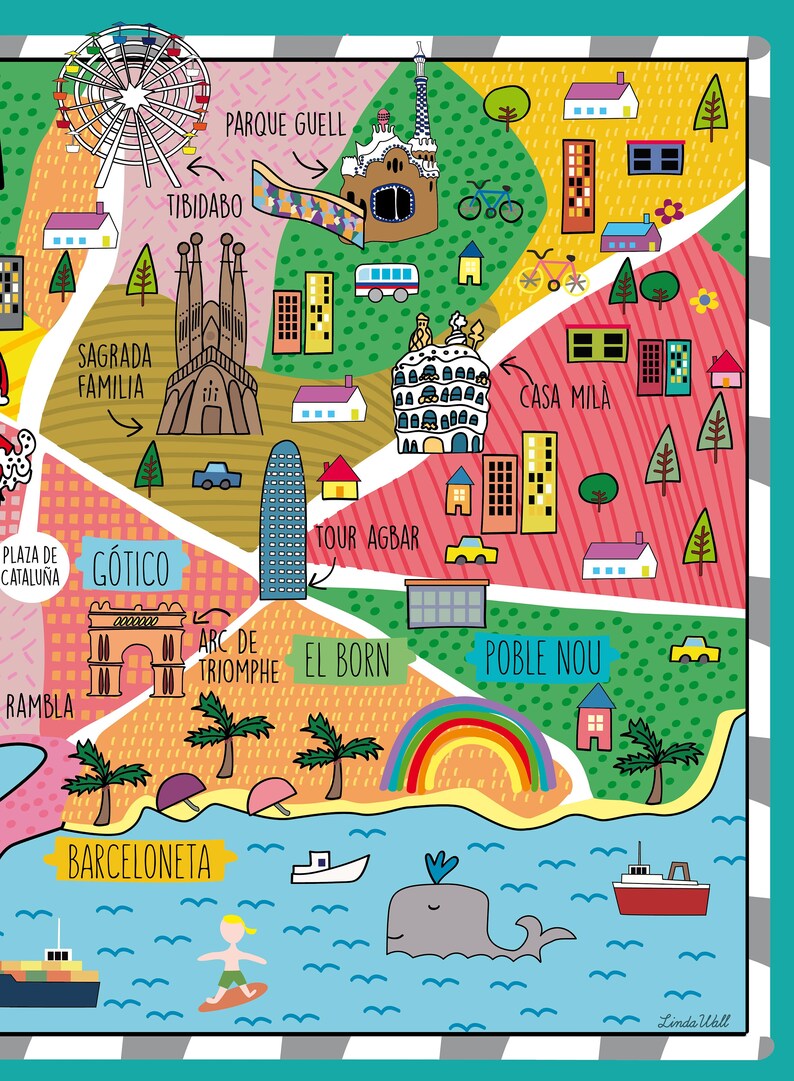 Barcelona Map, Wall Decor, Map Wall Decal, Home Decor, Removable ...