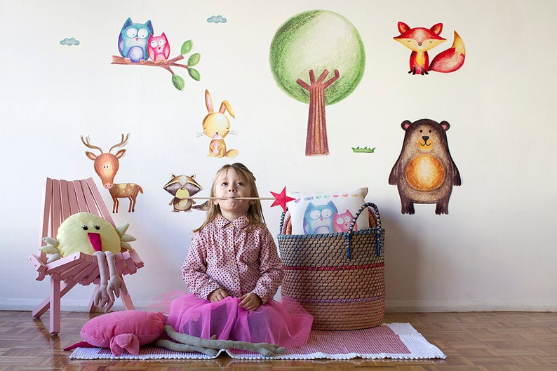 Growth Chart Ruler Vinyl Woodland Nursery Tree Growth Chart - Etsy