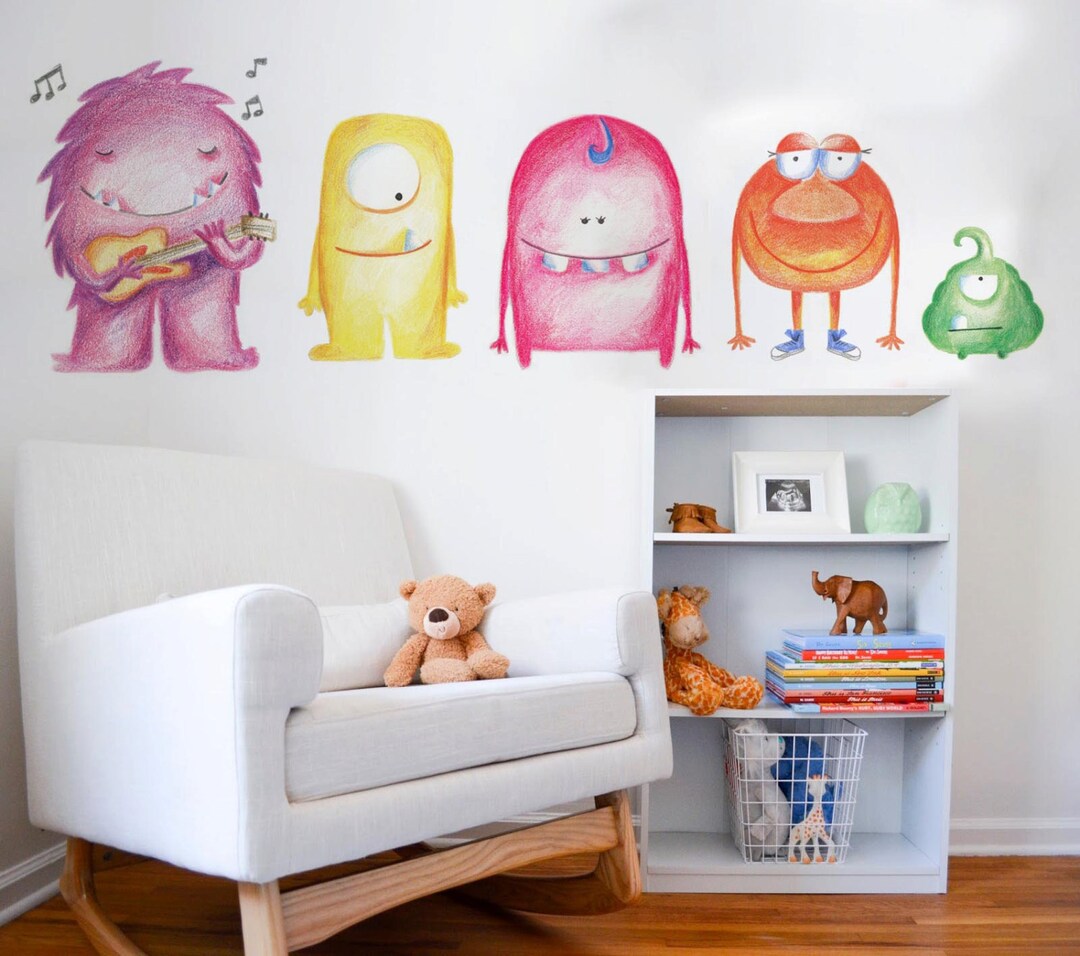Baby Monsters Wall Decal, Cute Monsters Wall Art, Funny Monsters Decor ...