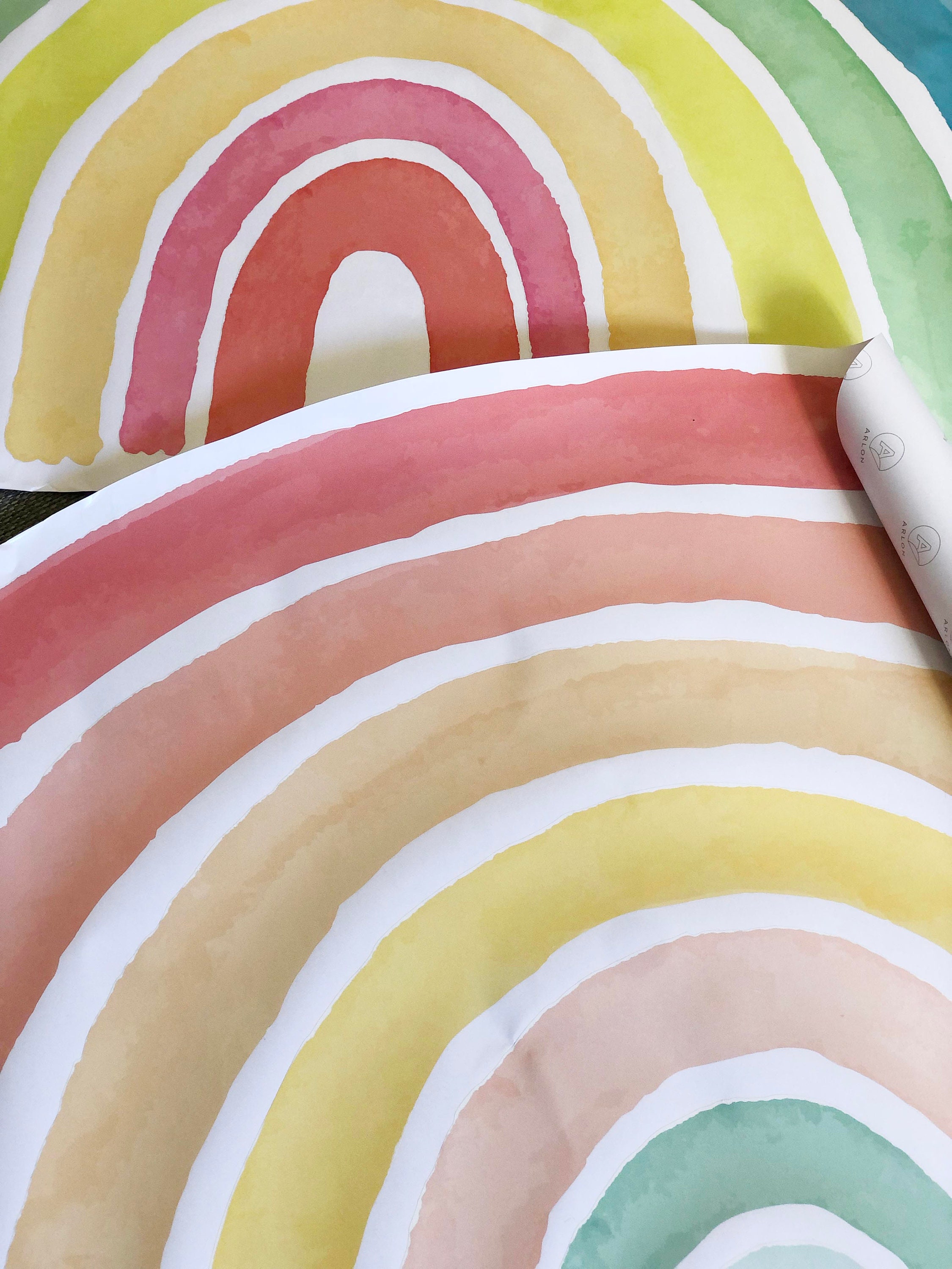 Rainbow Wall Decal Watercolor Rainbow Wall Sticker Rainbow - Etsy