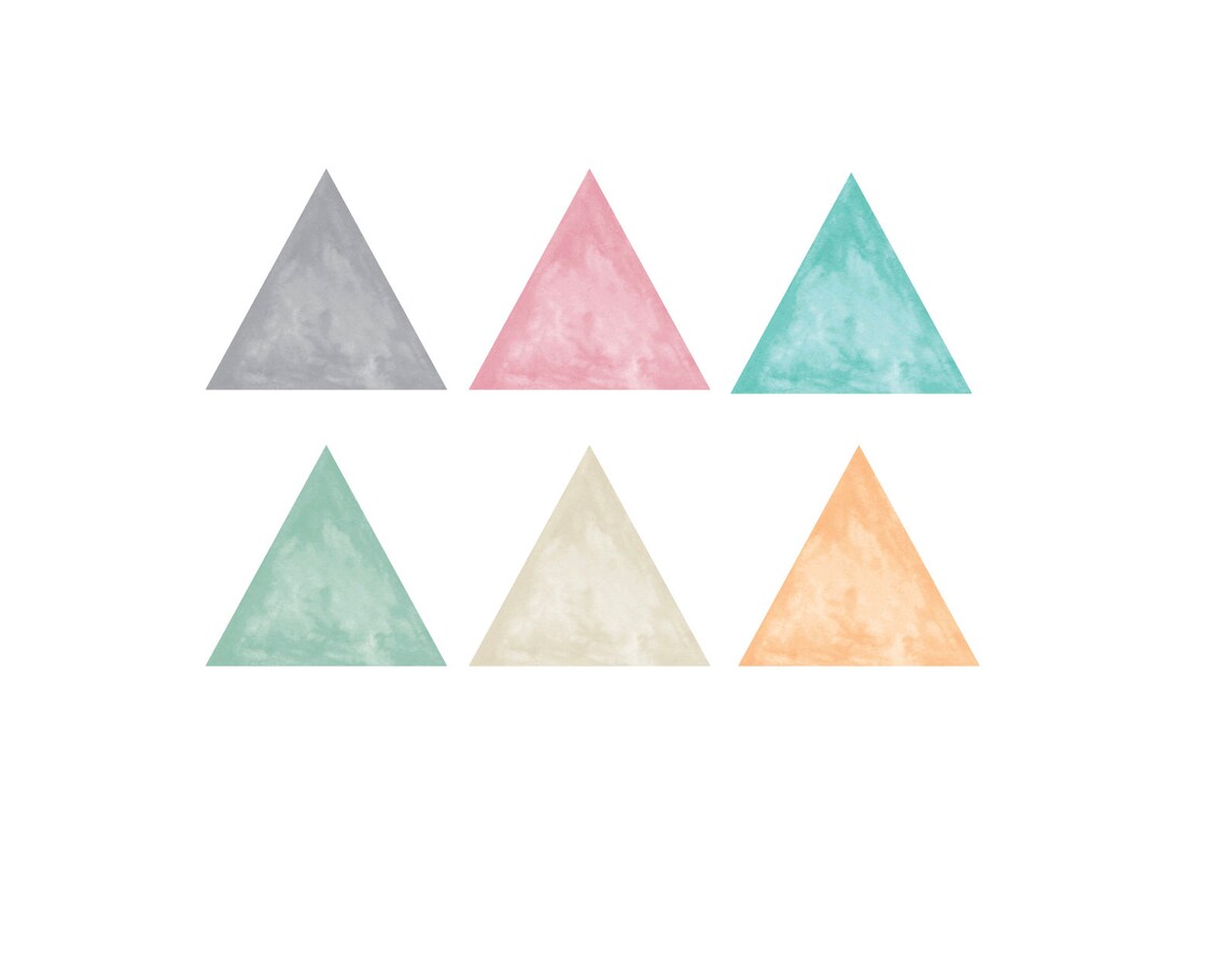 Nursery Decor Triangle Wall Decal Set 45 Vinyl Wall Decals in - Etsy