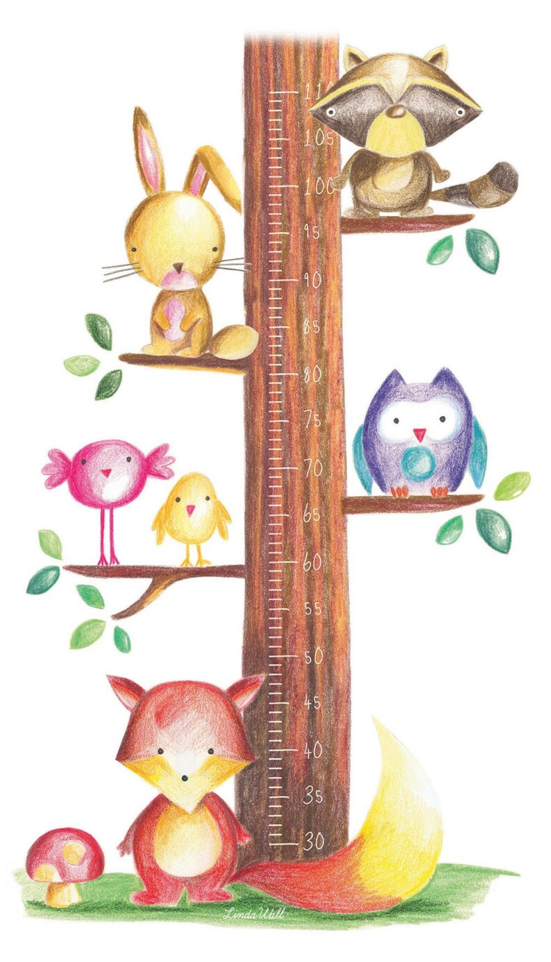 Growth Chart Ruler Vinyl Woodland Nursery Tree Growth Chart - Etsy