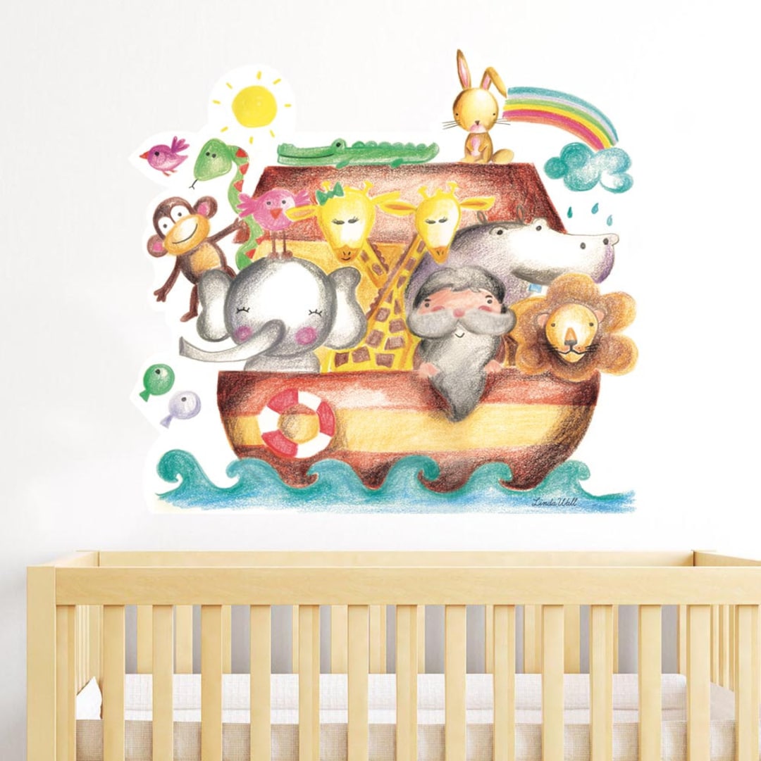 Noah Ark Wall Decal, Christening Gift, Noah Ark, Nursery Wall Art ...