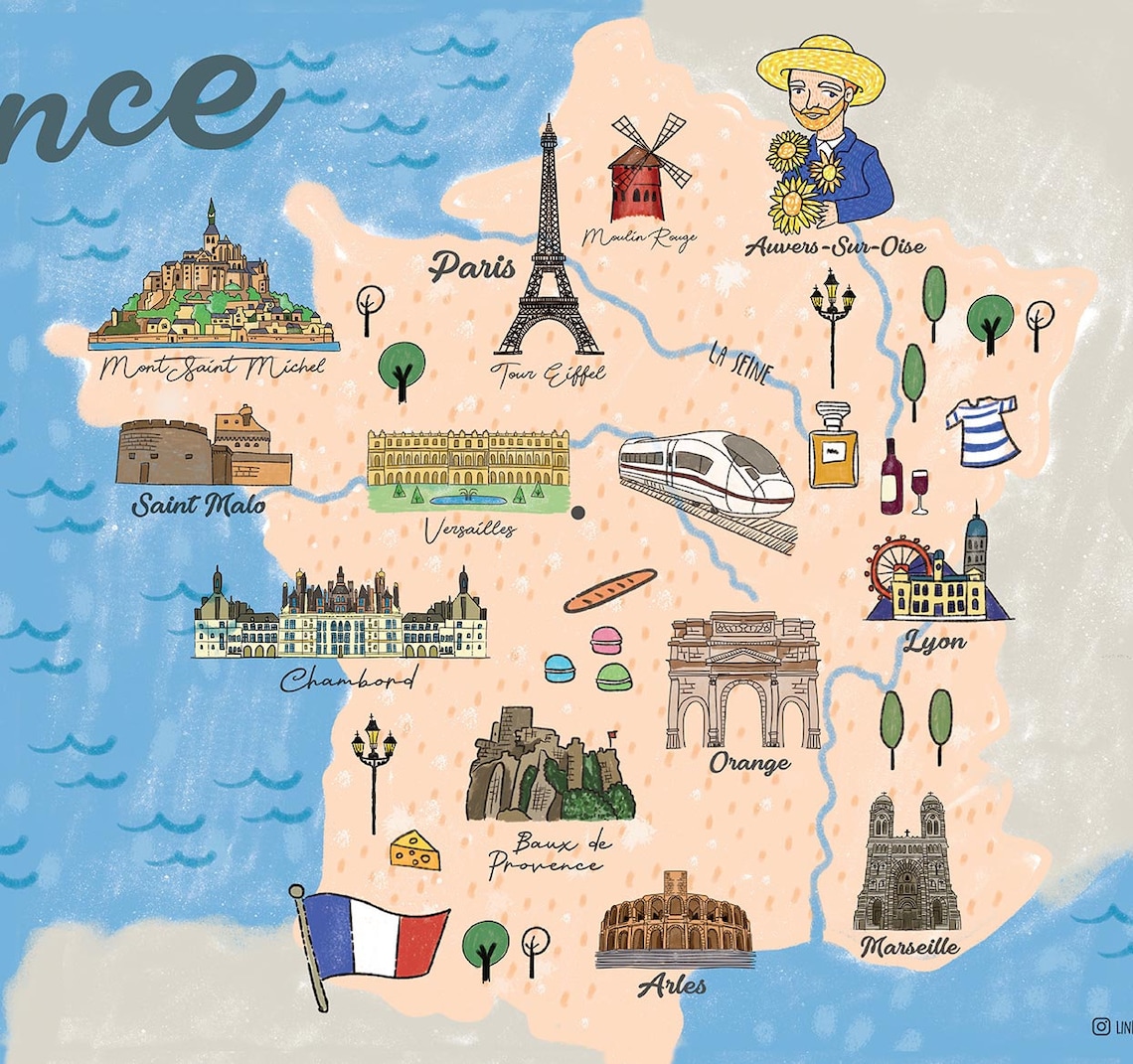 Printable France Map Download - Etsy