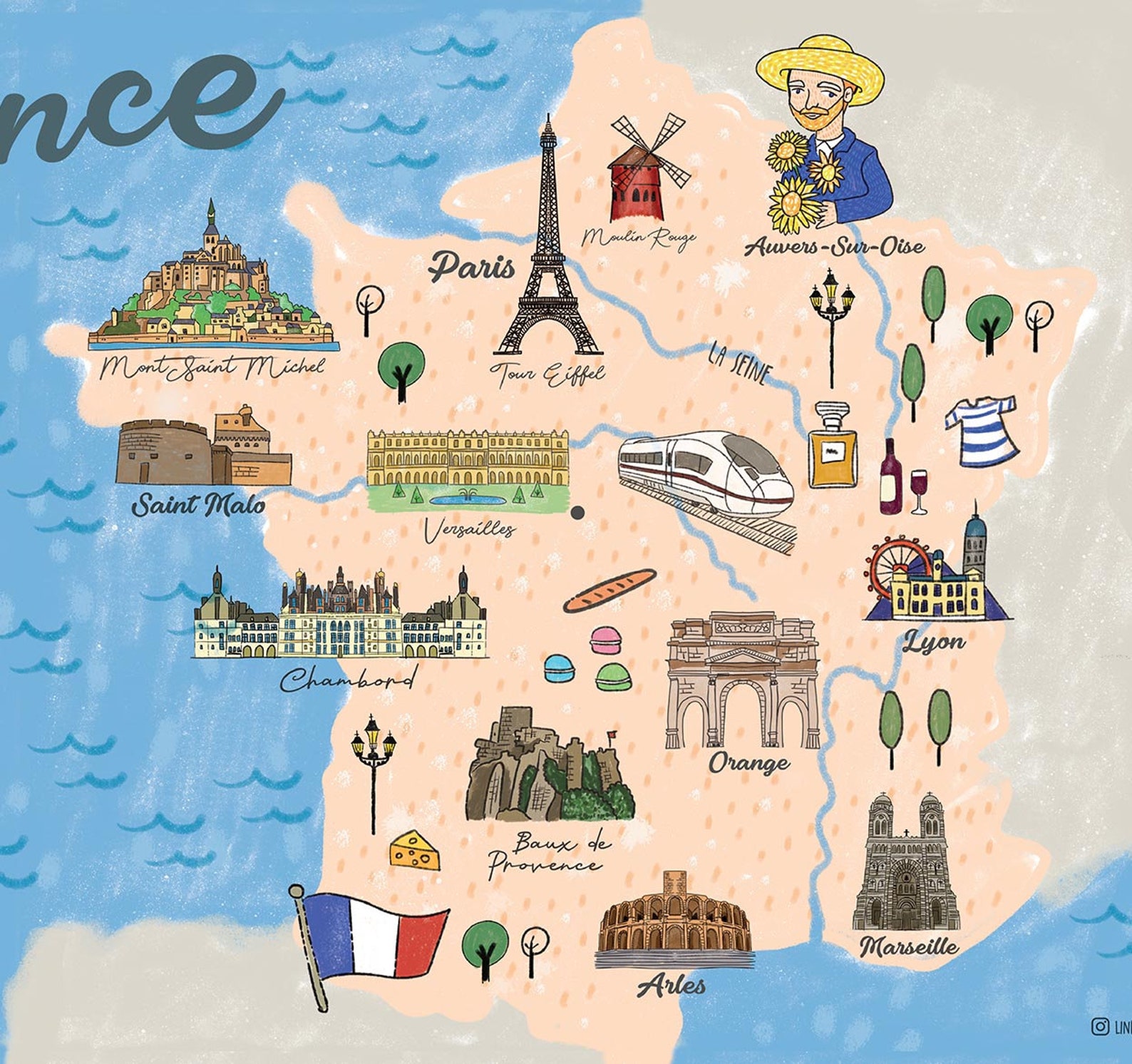 Printable France Map Download - Etsy