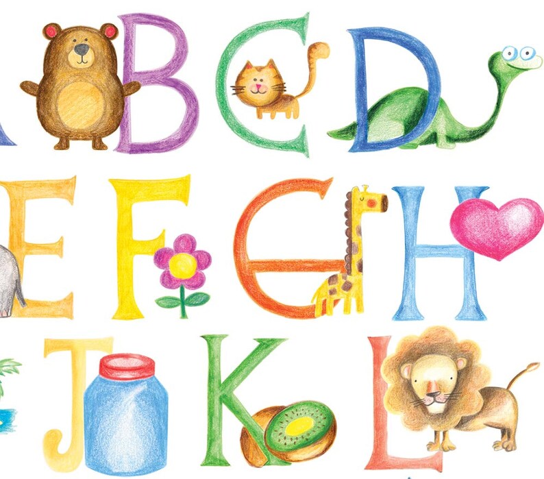 Alphabet Classroom Decor Wall Decal Kids Room Decor | Etsy