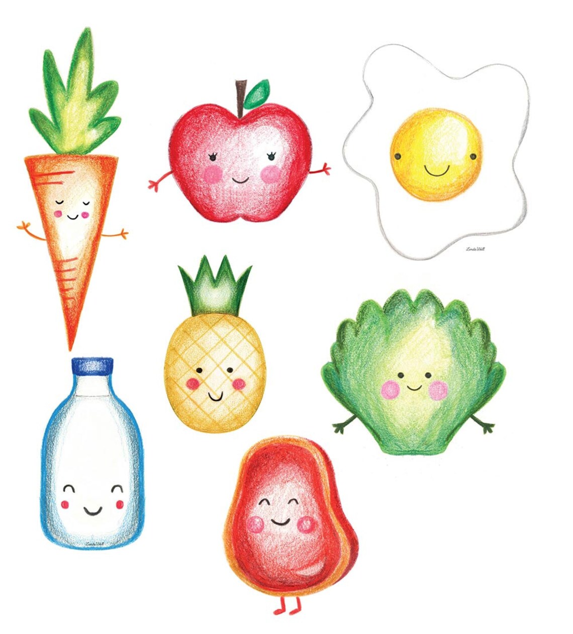 Kitchen Decor With 14 Pieces Healthy Food Wall Decal Lovely - Etsy