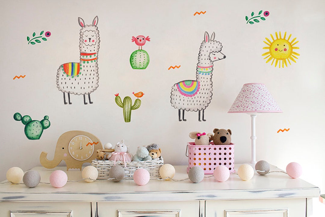 Llama Wall Art, Llama Decor, Peel and Stick Decal, Llama Gifts ...