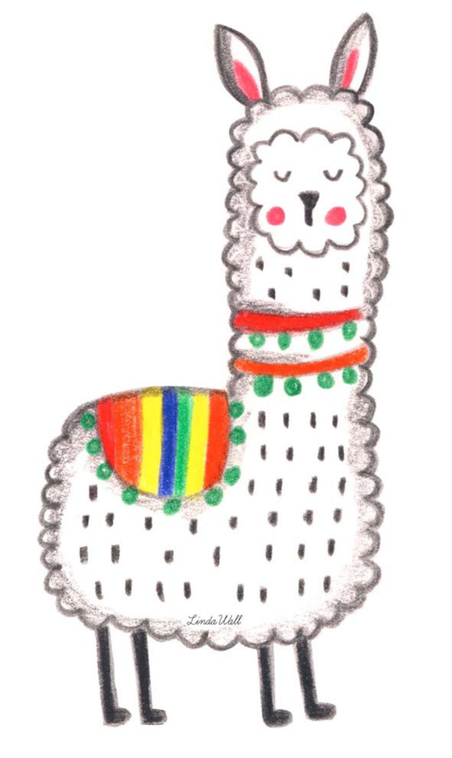 Llama Wall Art Llama Decor Peel and Stick Decal Llama - Etsy
