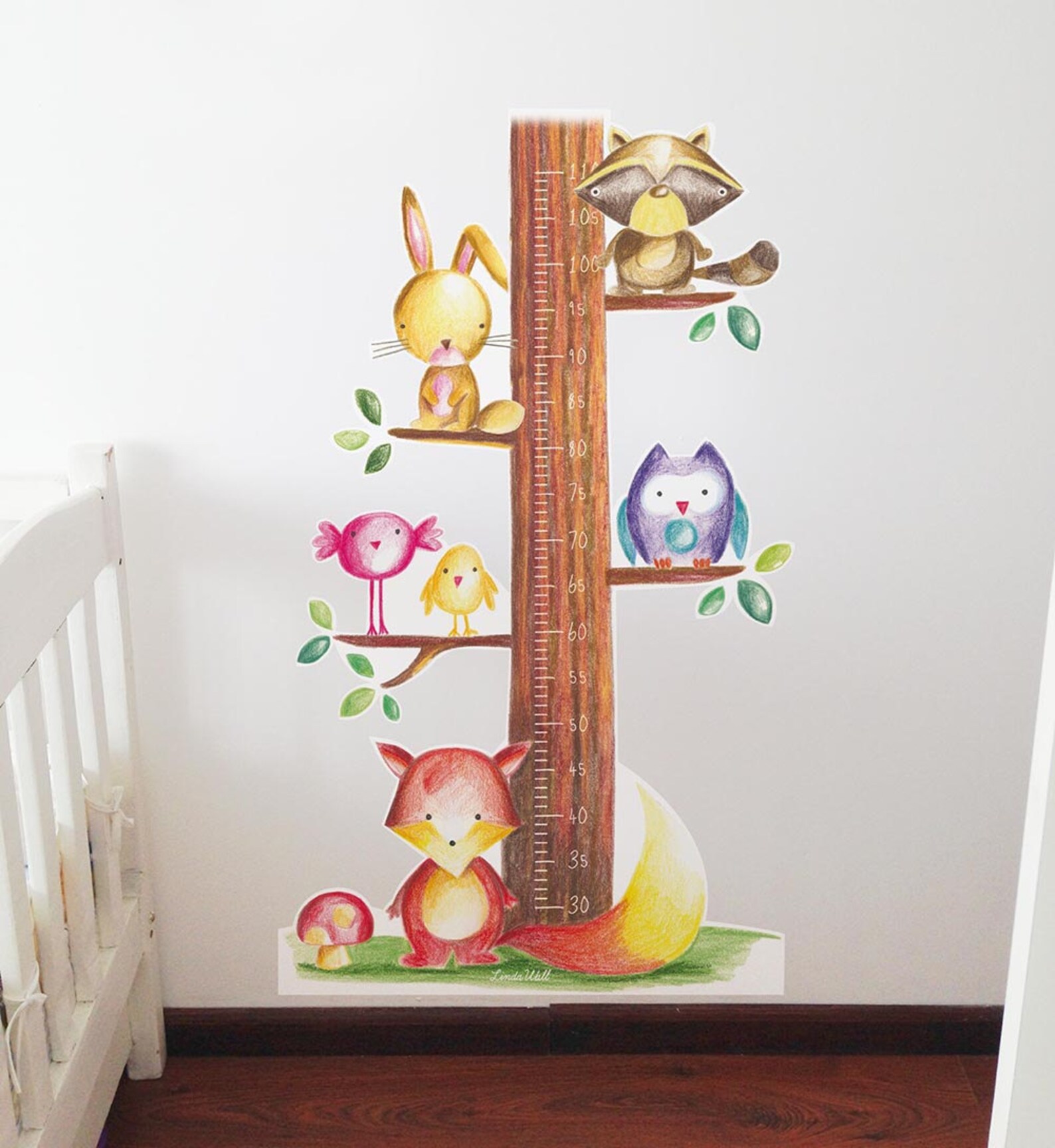 Growth Chart Ruler Vinyl Woodland Nursery Tree Growth Chart - Etsy