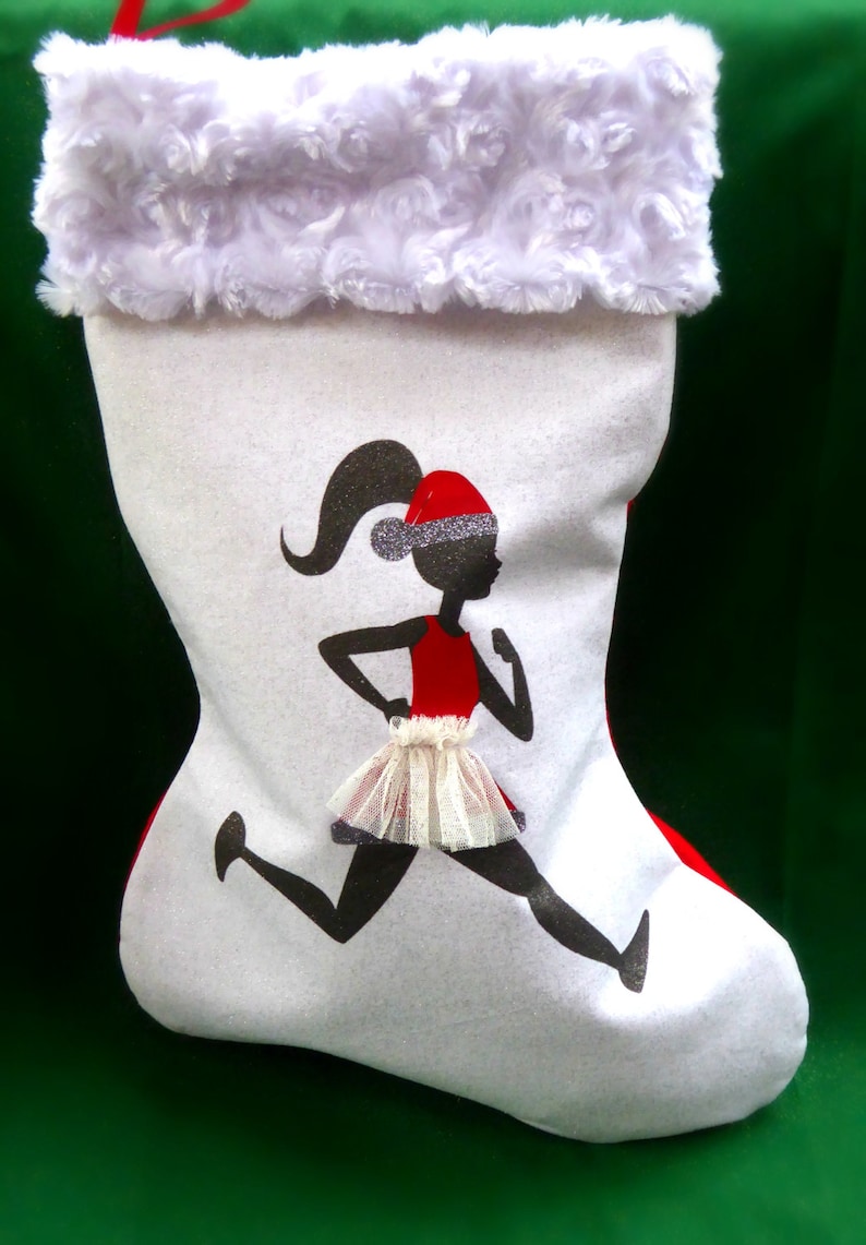 Running Girl Christmas Stocking, Gift for Runners, Runner's Christmas ...