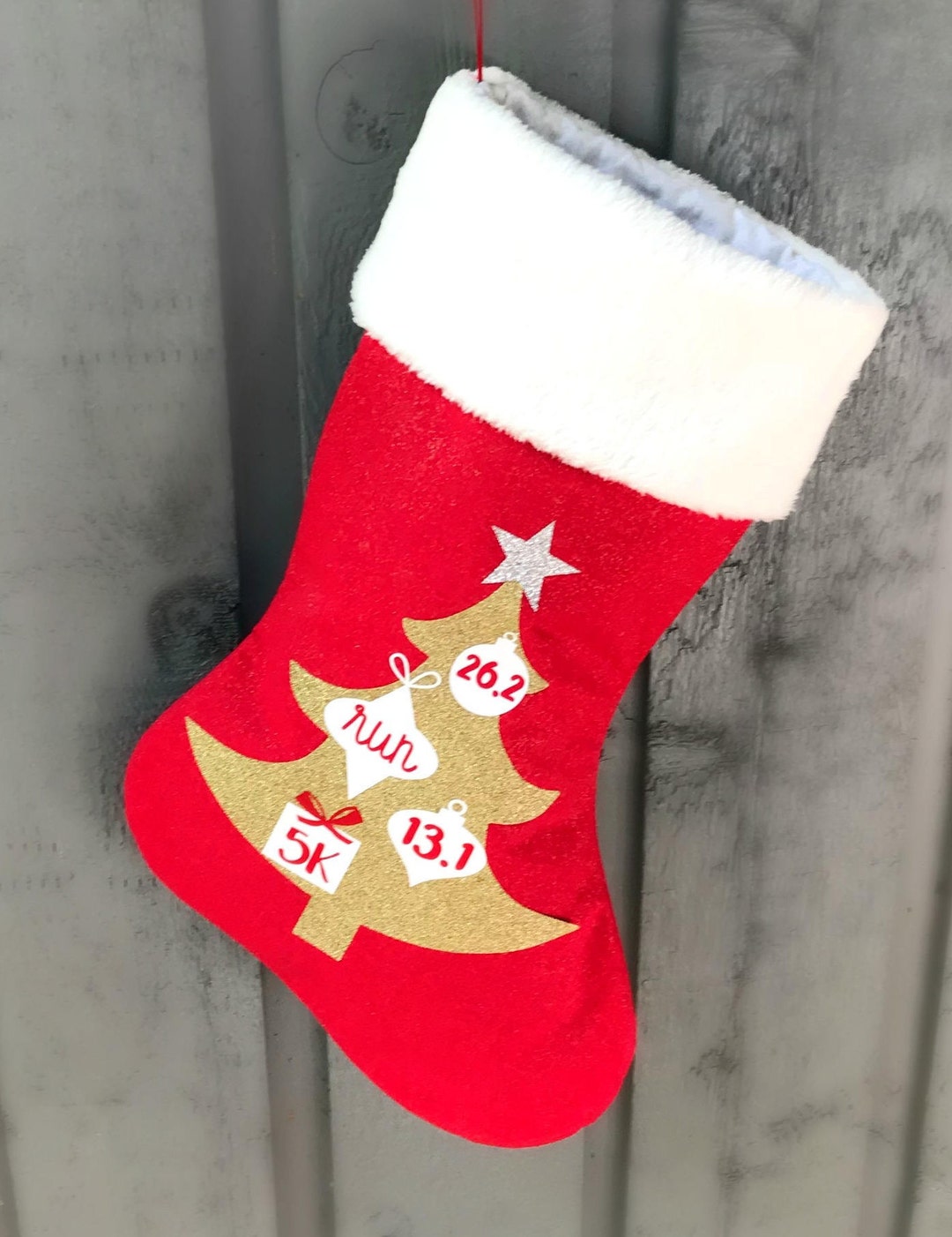 Running Christmas Tree Stocking, Great Gift for Runners, Run Christmas ...