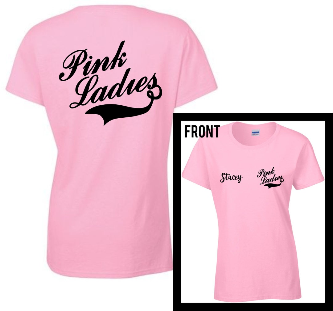 Pink Ladies T-shirt Grease John Travolta Top Birds Men Kids Rydell High ...