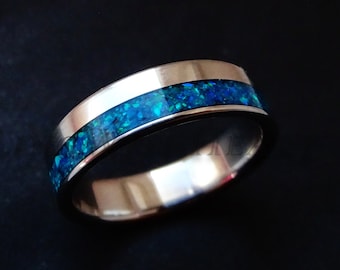 Men's Lab Created Opal Ring in Sterling Silver Lab Opal - Etsy