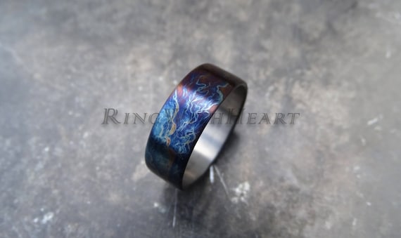 Amazing Colors and Pattern Anodized Titanium Ring | Etsy
