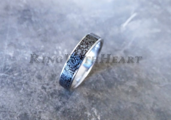Genuine Hematite Ring With Titanium Hypoallergenic Wedding Band Engagement Ring Birthday Gift Mens Ring Christmas Gift Etsy