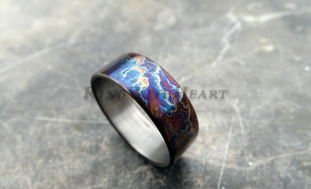Anodized Titanium Ring, Lightweight Wedding Band, Hypoallergenic Ring ...