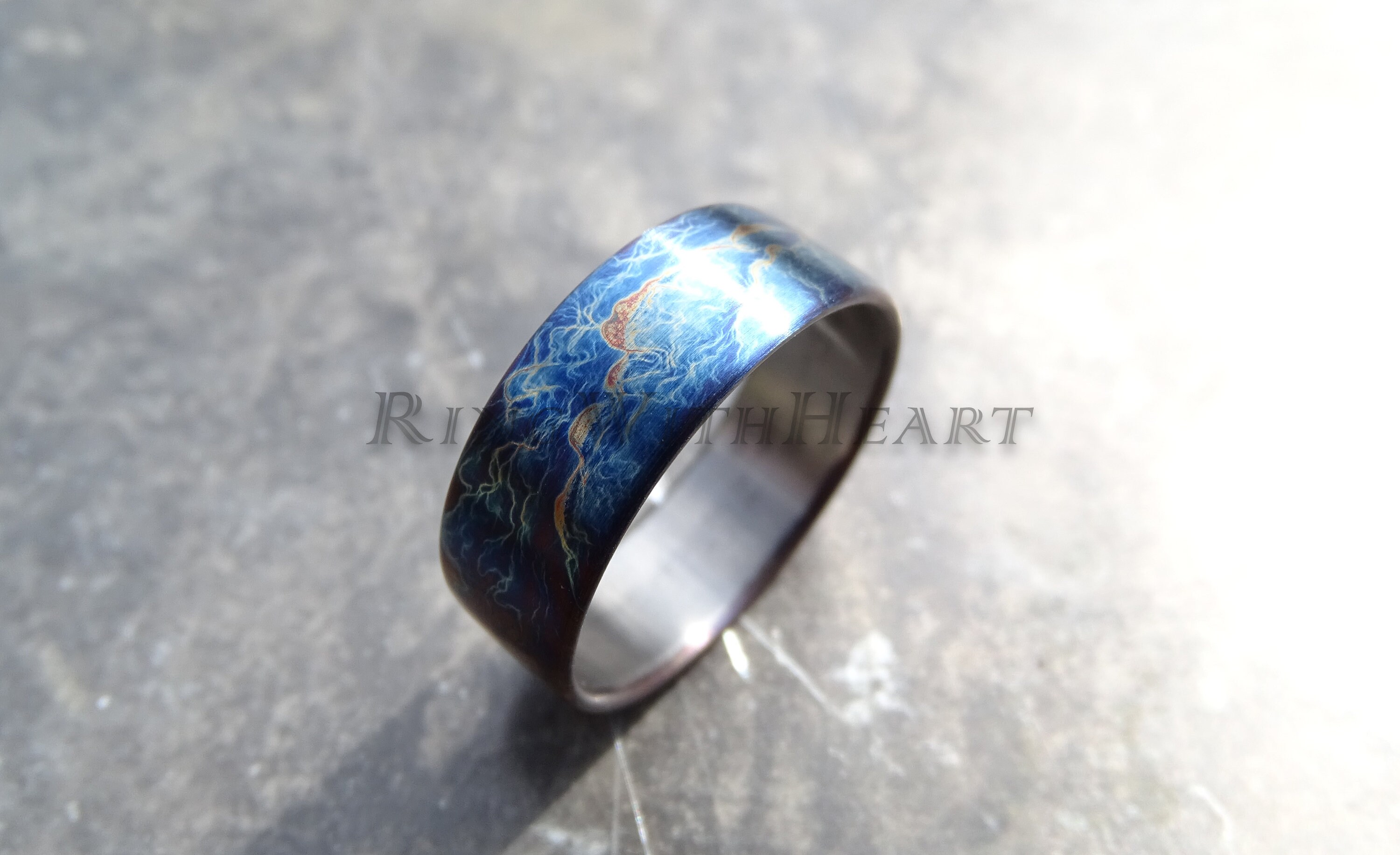 Amazing Colors and Pattern Anodized Titanium Ring | Etsy