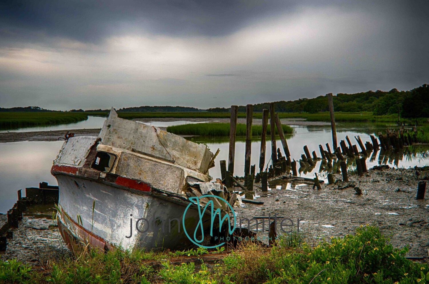 Shipwrecked Boat Print, Boat, South Carolina Art, Low Country Art ...