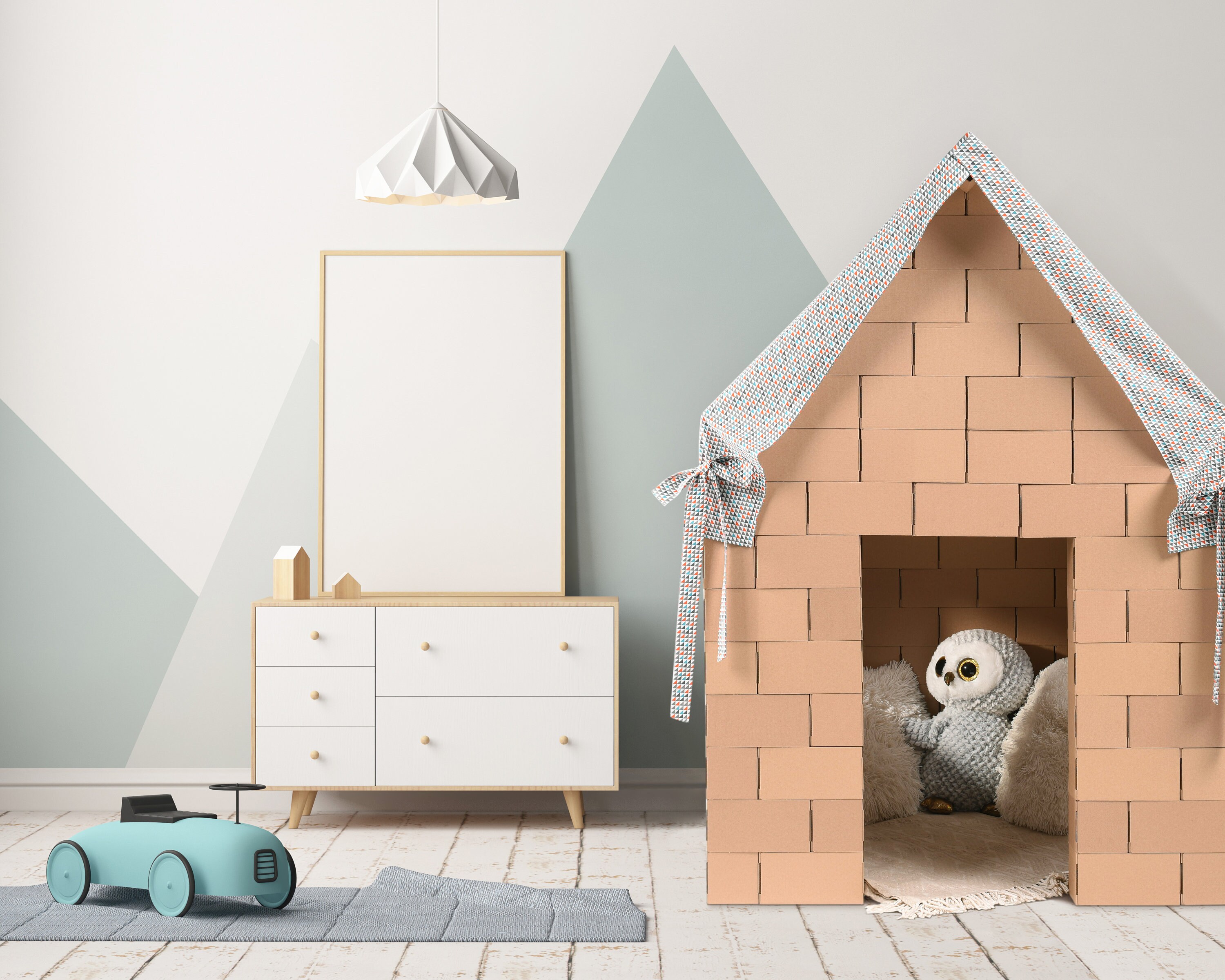 Playhouse and House Bed, 2 in 1 Set, Gift for Kids to Play, Sleep or ...