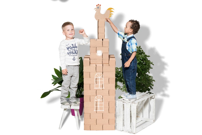 Big Building Blocks 96 XL Piece Playset for Kids. Size of One Block: 5 ...