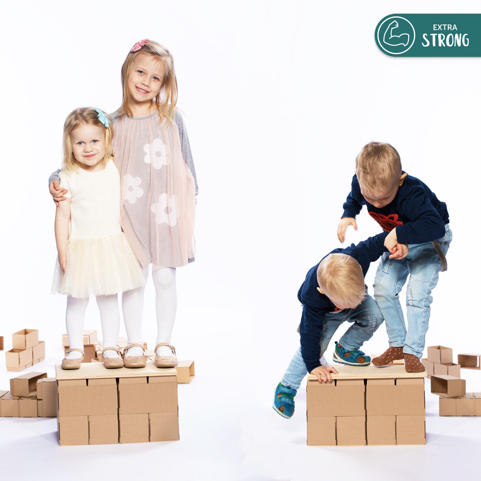 Mega Cardboard Building Blocks 200XXL GIGI Bloks Set | Big Interlocking ...