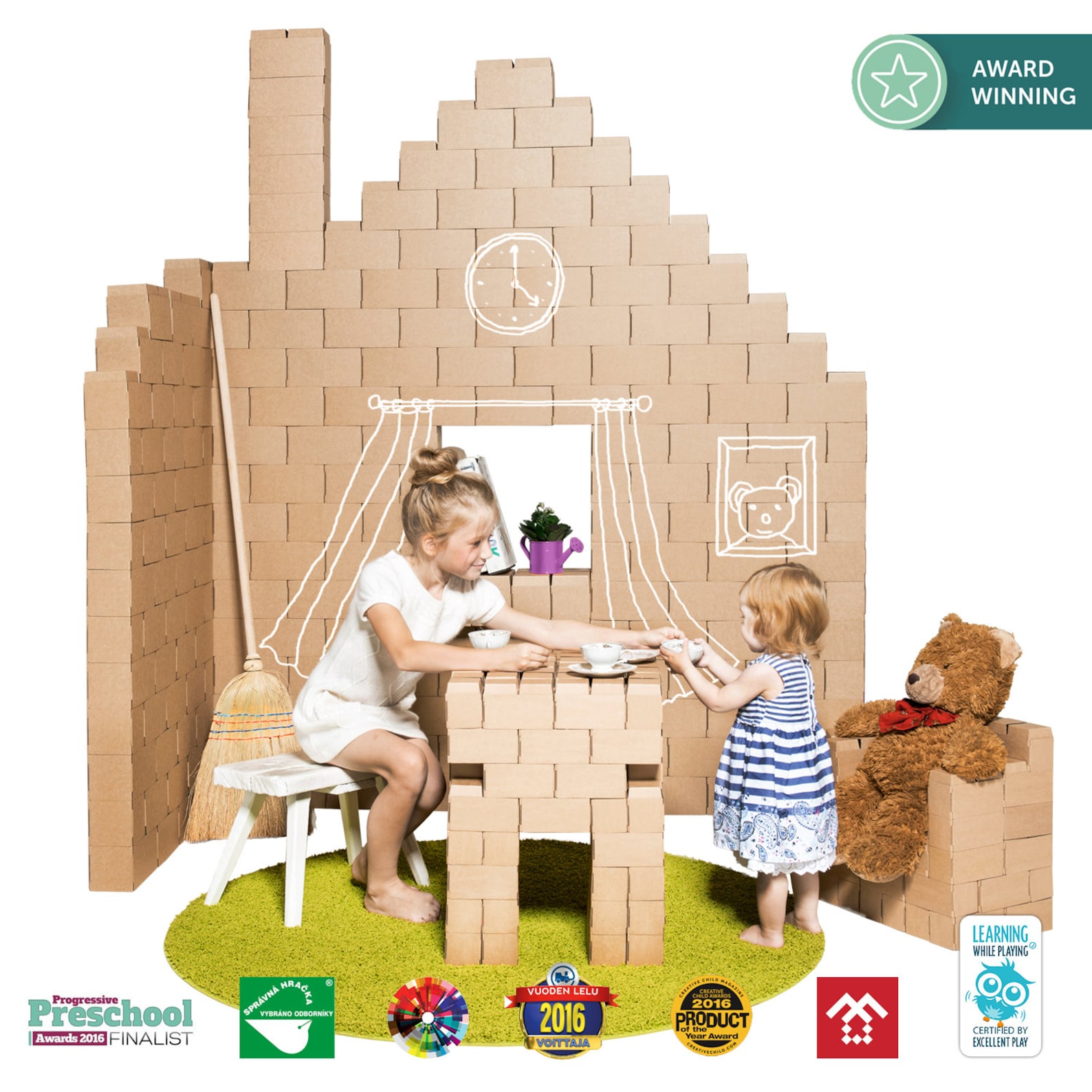 Mega Cardboard Building Blocks 200XXL GIGI Bloks Set | Big Interlocking ...