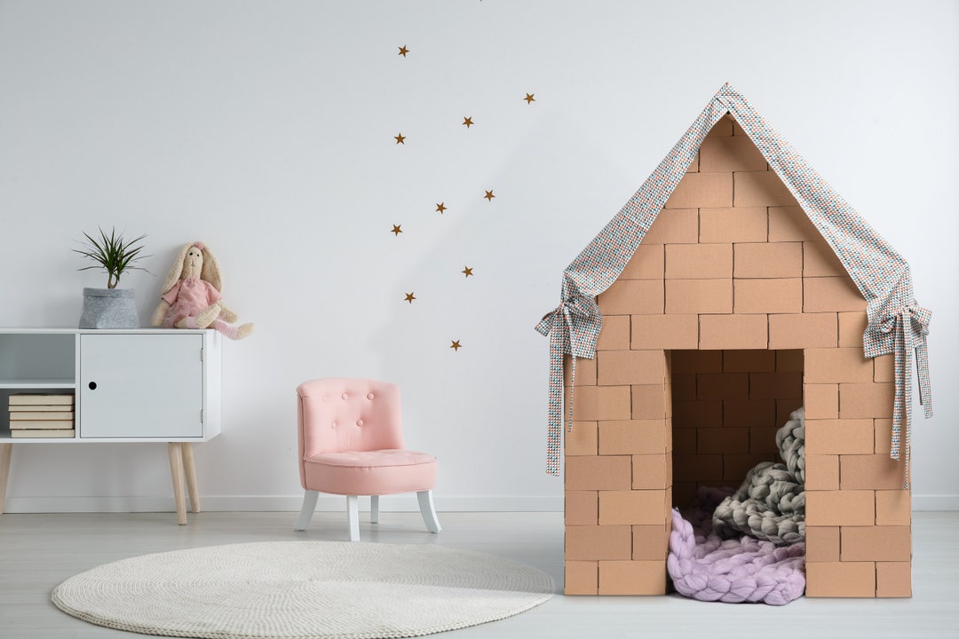 Playhouse and House Bed, 2 in 1 Set, Gift for Kids to Play, Sleep or ...