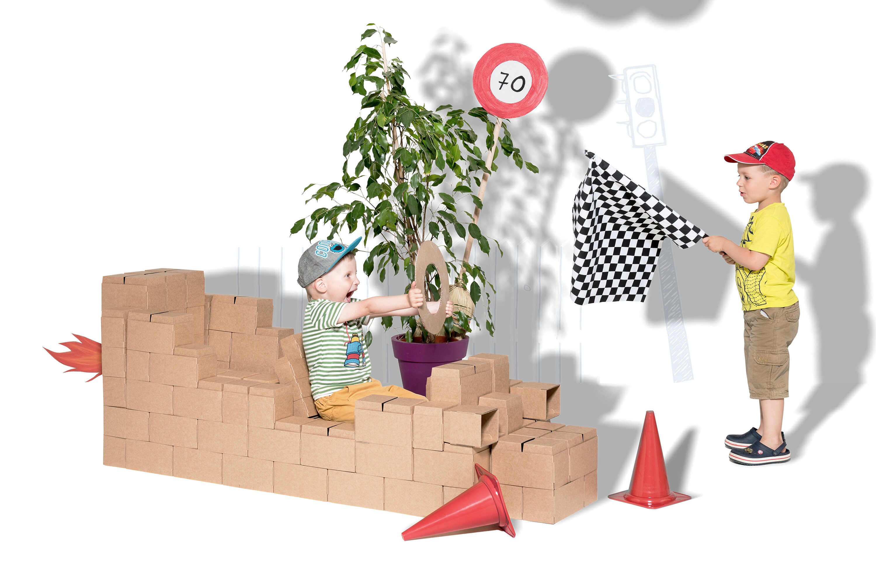 Mega Cardboard Building Blocks 60XXL GIGI Bloks Set | Big Interlocking ...