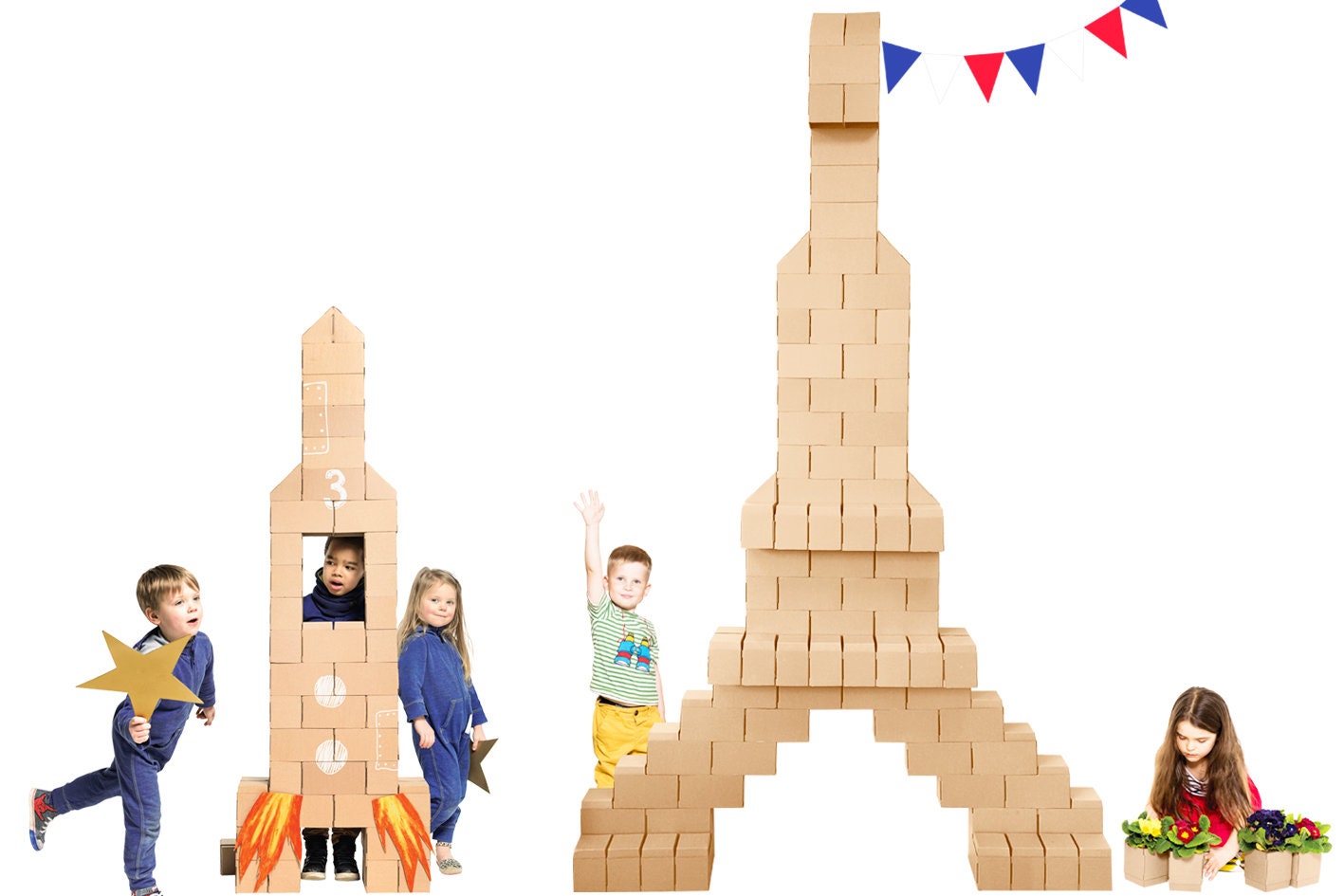 Large Building Blocks 100 XXL Piece Playset for Kids Build Fortress ...