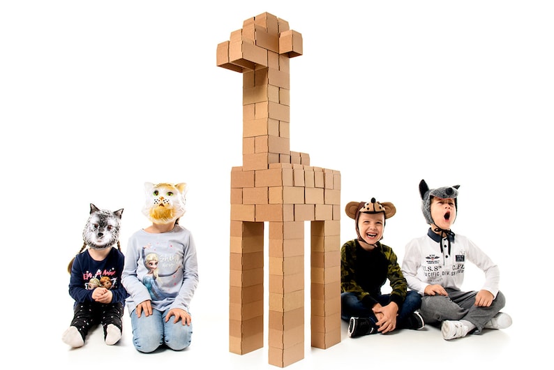 Mega Cardboard Building Blocks 96XL GIGI Bloks Set | Big Interlocking ...