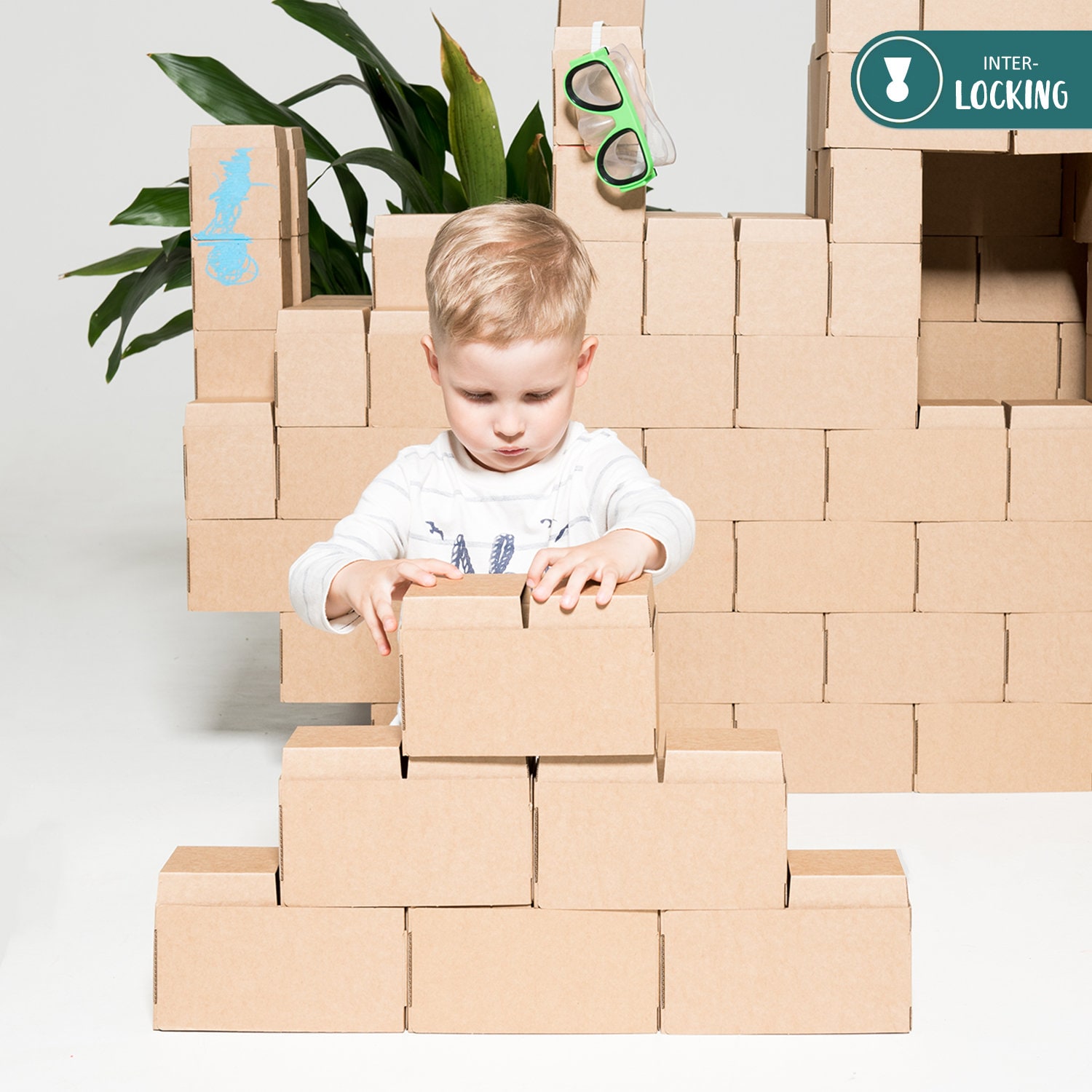 GIGI Bloks XXL Building Blocks DIY Play House for Kids, Giant Cardboard ...