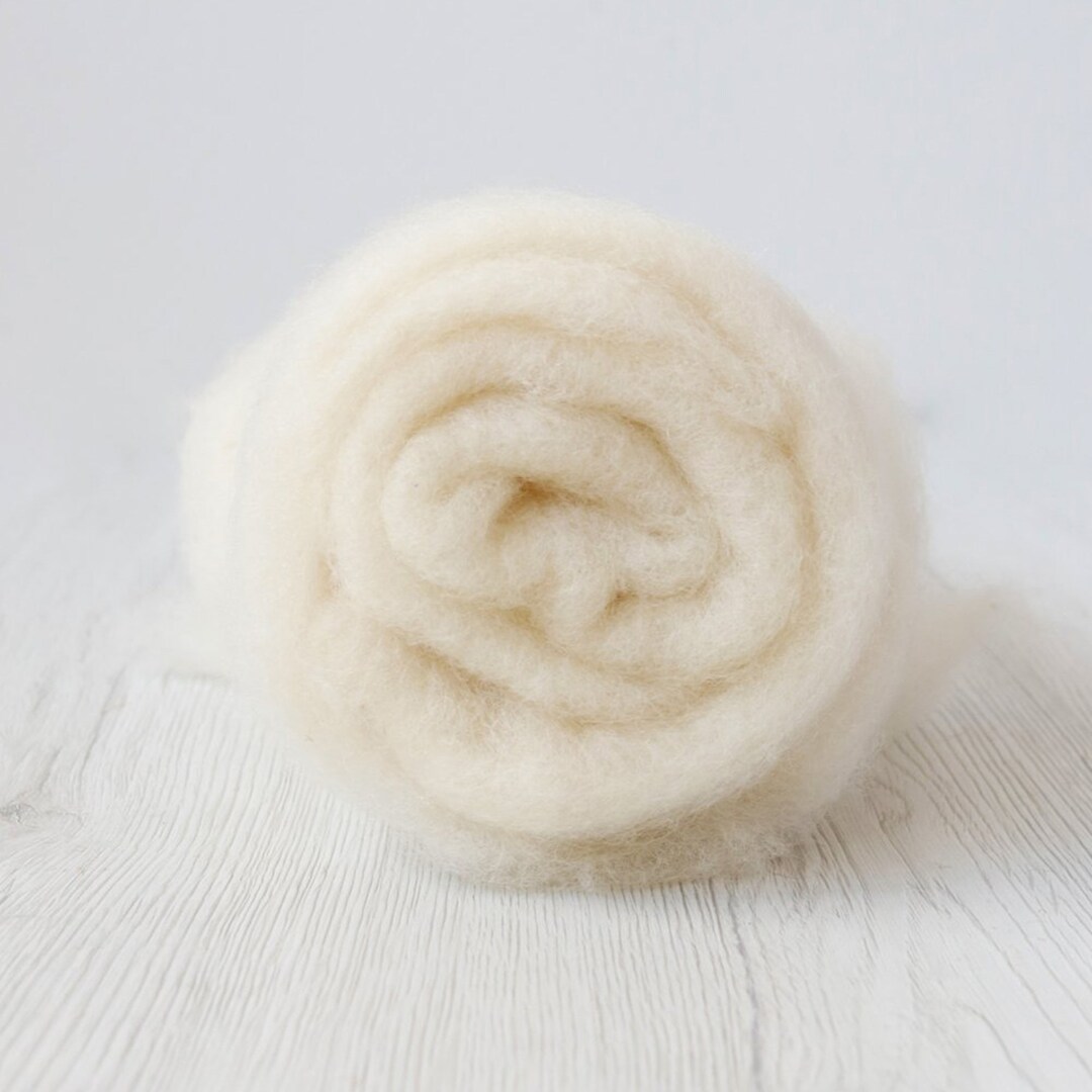 Carded Maori Wool Batt - Ivory, for Needle Felting, Felting Supplies ...
