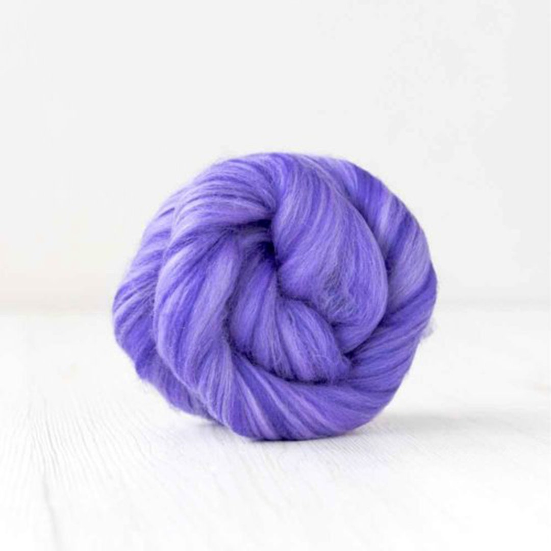 19 Micron Merino Wool Color Blend - Gillyflower Purple for Wet Felting ...