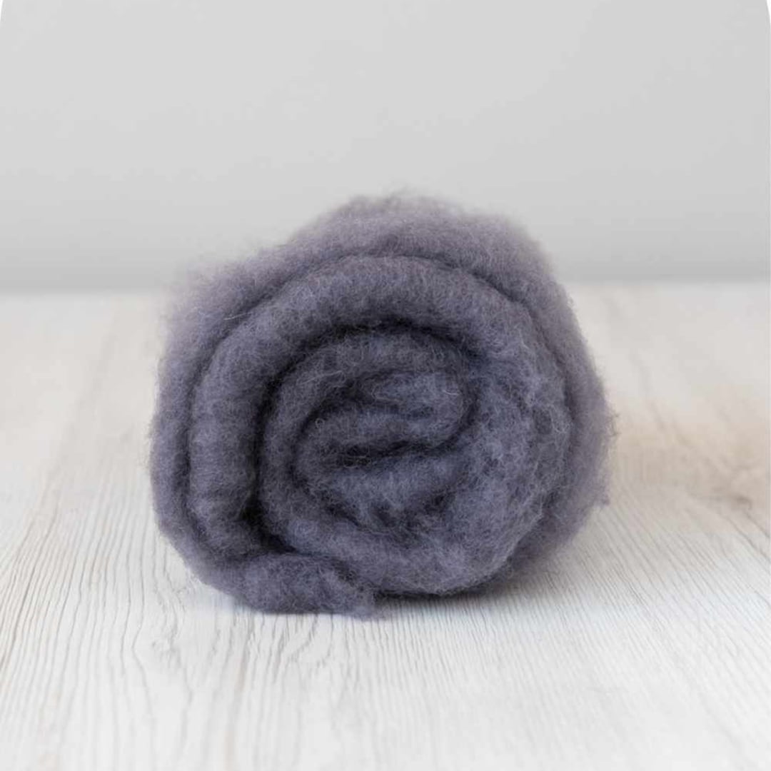 Carded Maori Wool Batt - Fog, for Needle Felting, Felting Supplies ...
