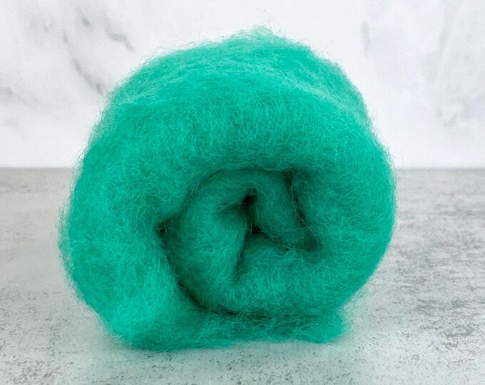 Carded Maori Wool Batt Emerald Green, for Needle Felting, Felting ...