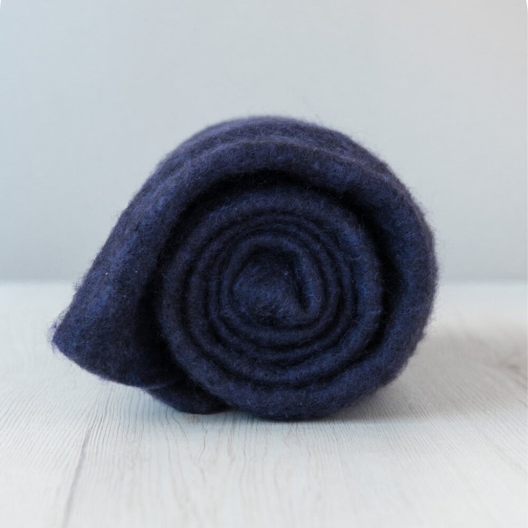 Prefelt Silk and Merino Wool Blend Tuareg Navy Blue Melange for Wet ...