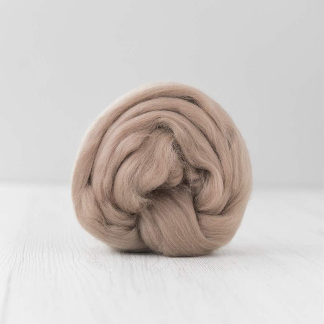 22.5 Micron Merino Wool Roving Tops Earth Brown for Wet Felting, Nuno ...