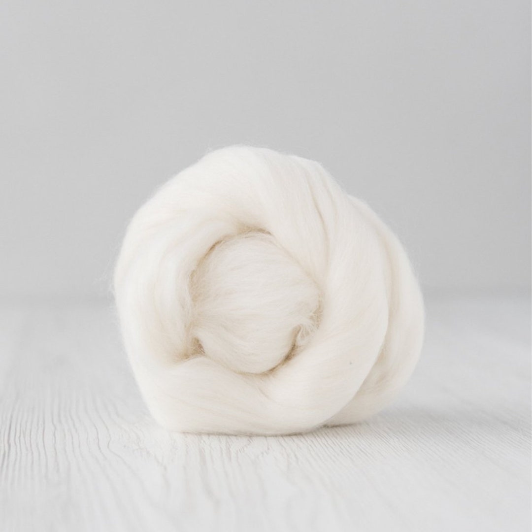 19 Micron Merino Wool Roving Tops - Milk for Wet Felting, Nuno Felting ...