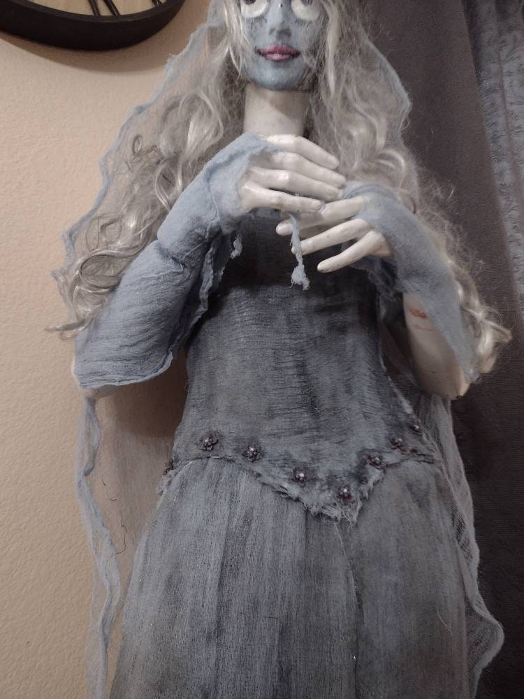 Custom Size Greyish Blue Corpse Bride Emily Inspired Costume - Etsy