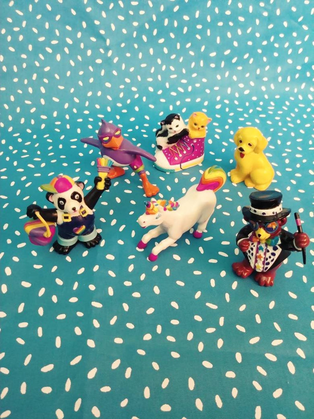 Lisa Frank Cake Topper Figurines 1990s Set, Vintage Cake Toppers, 90s ...