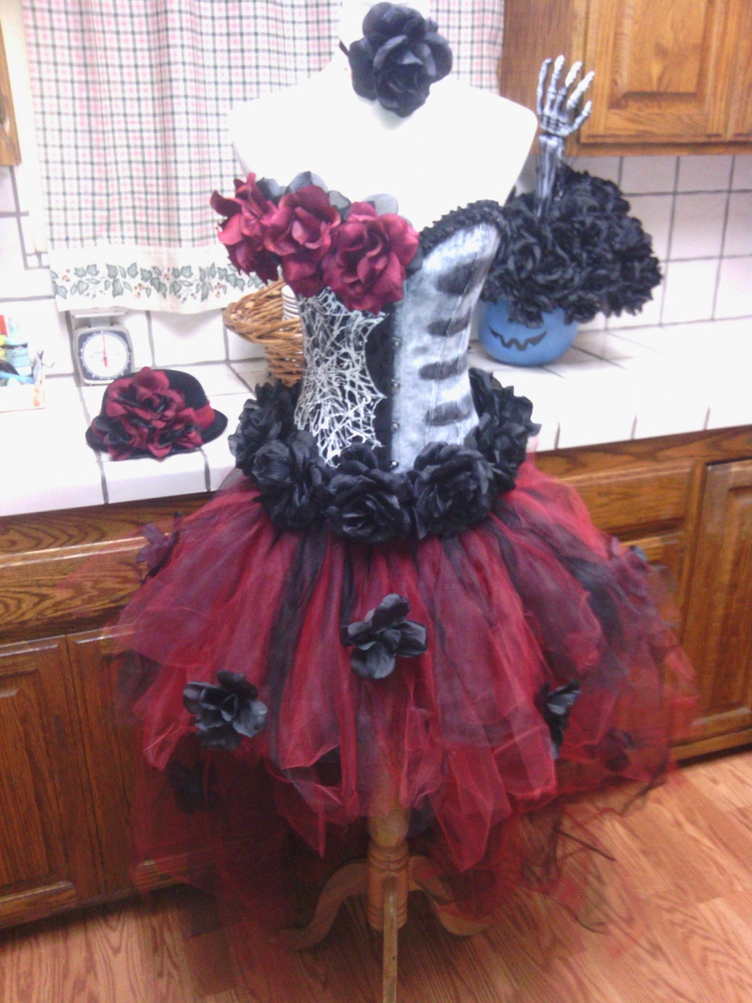 Custom Size, Day of the Dead Costume, High Low Skirt, Costume for Women ...
