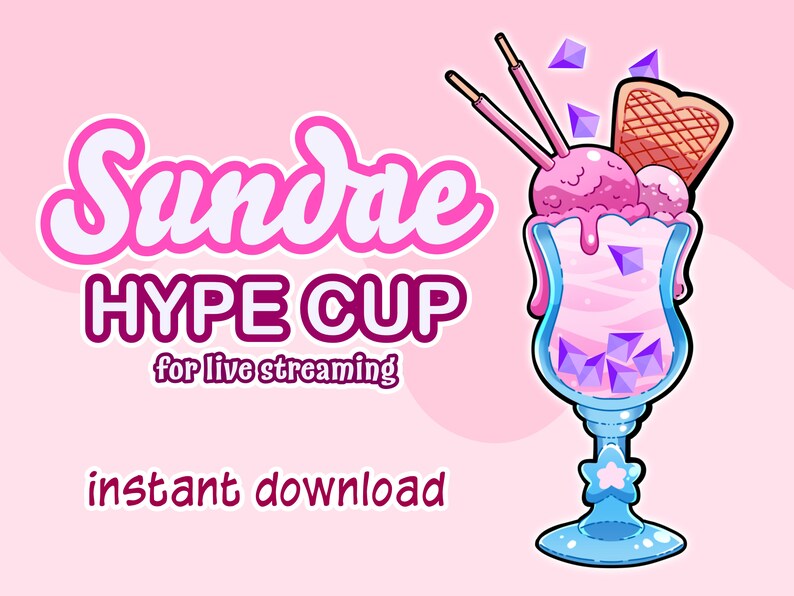 STATIC Cute Sundae Hypecup for Streamelements Twitch Youtube - Etsy