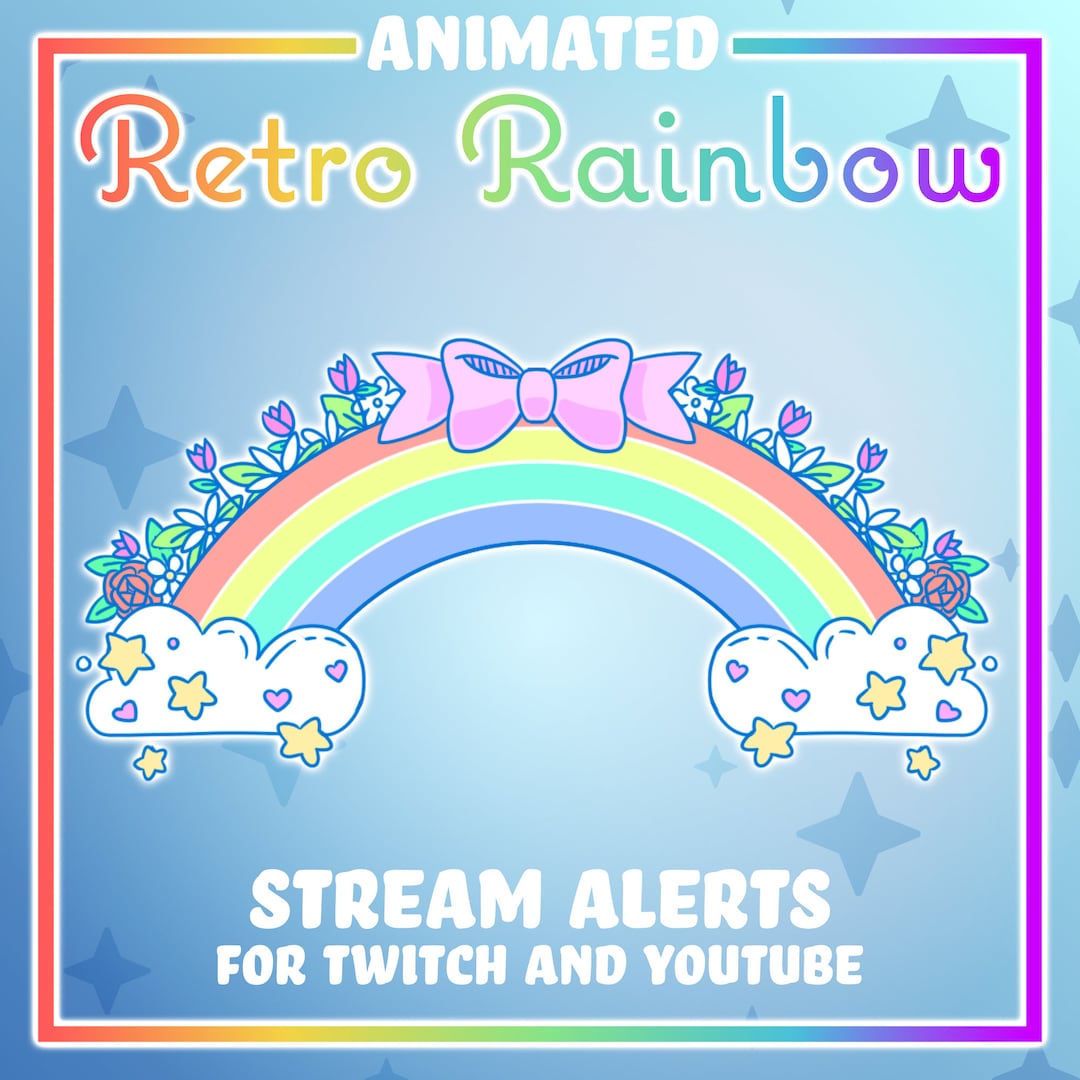 Kawaii Retro Rainbow ANIMATED Alerts for Twitch and Youtube - 15 ...