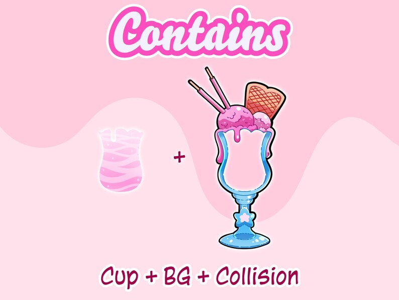 STATIC Cute Sundae Hypecup for Streamelements Twitch Youtube - Etsy