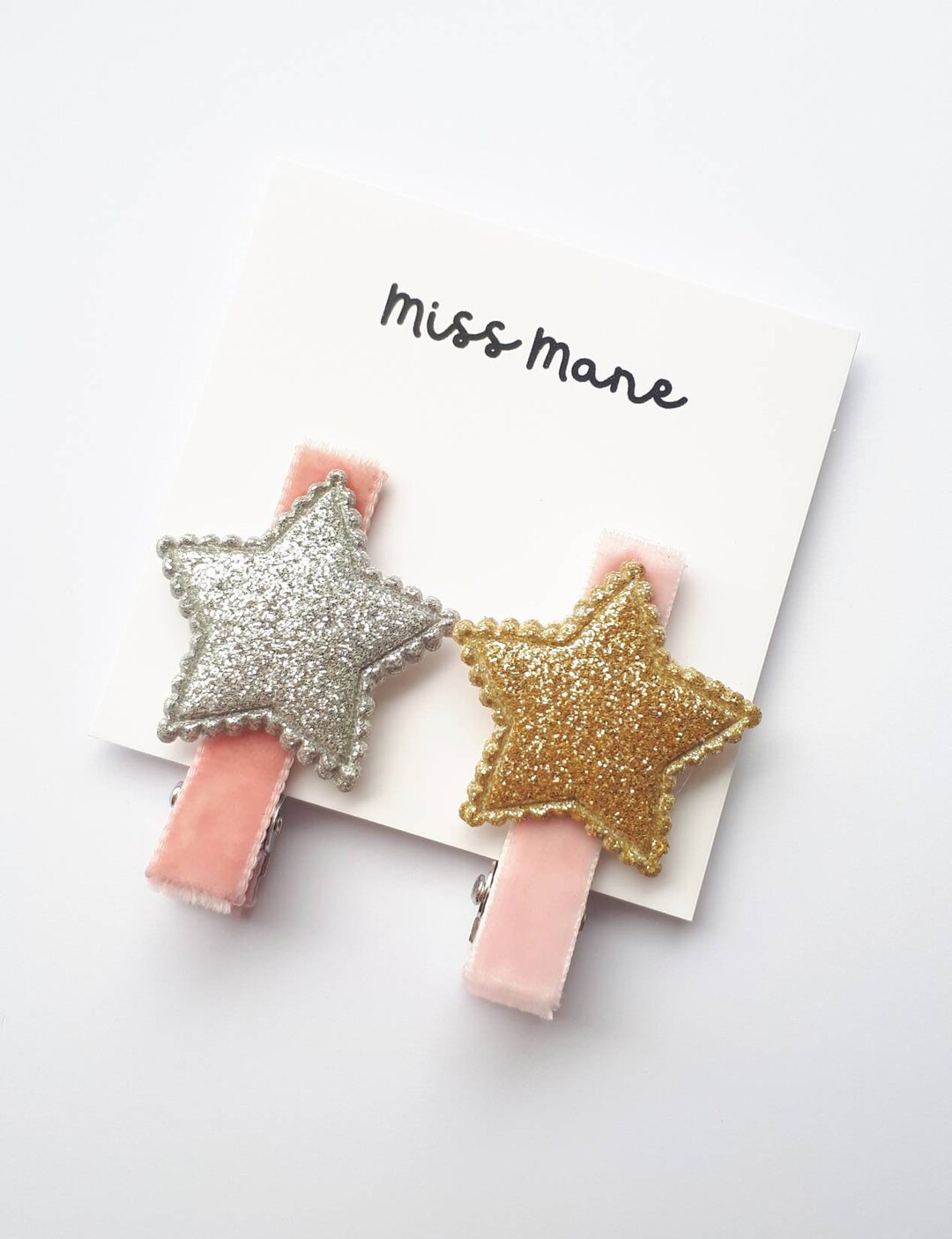 Star Hair Clip Gold Star Fully Lined Clip Fringe Clip Kids - Etsy