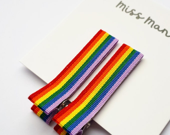 Rainbow Hair Clips No Slip Hair Clips Rainbow Accessories - Etsy