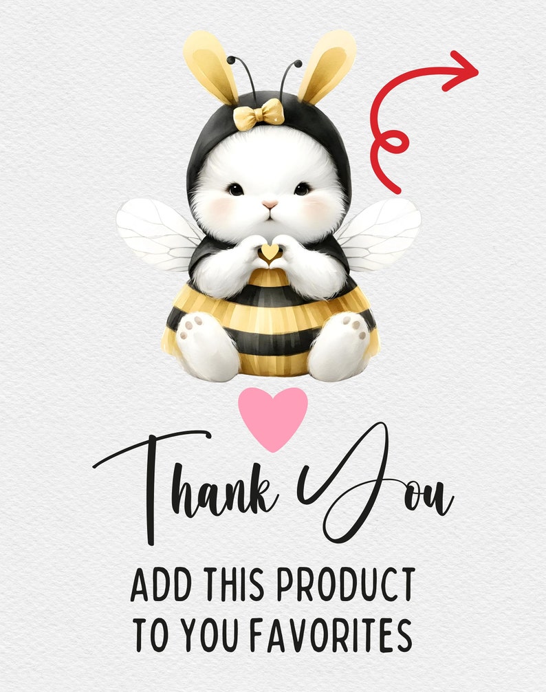 Bunny Bee-themed Watercolor Clipart - Cute Bumblebee Rabbit ...